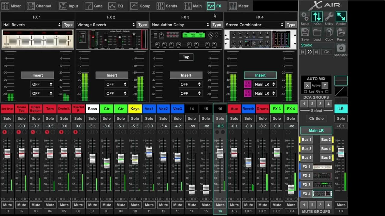 Behringer X-Air/X-Series - Combinator Effect in Main Bus - YouTube