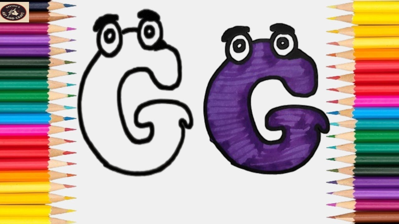 G Letter||How To draw Alphabet letter G||Easy alphabet letter G Drawing ...