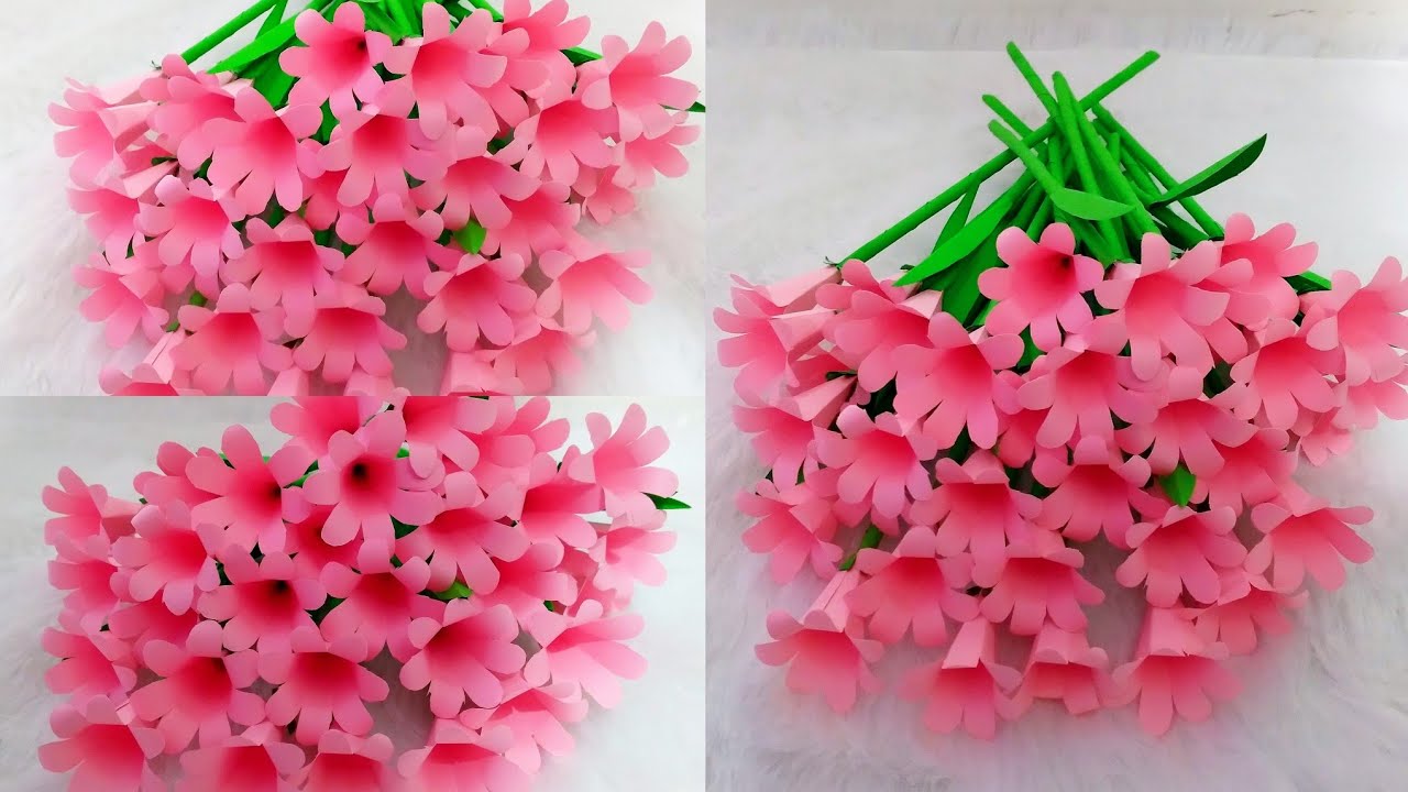 A4 nirmana / beautiful paper flowers making idea / a4 kadadasi mal ...