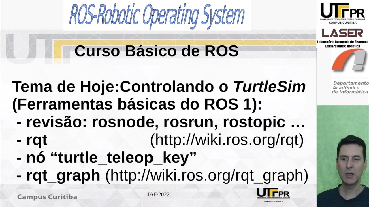 (CBR-6) Aula 6-Curso Básico de ROS-Controlando o TurtleSim:"rqt", "turtle_teleop_key", e "rqt ...