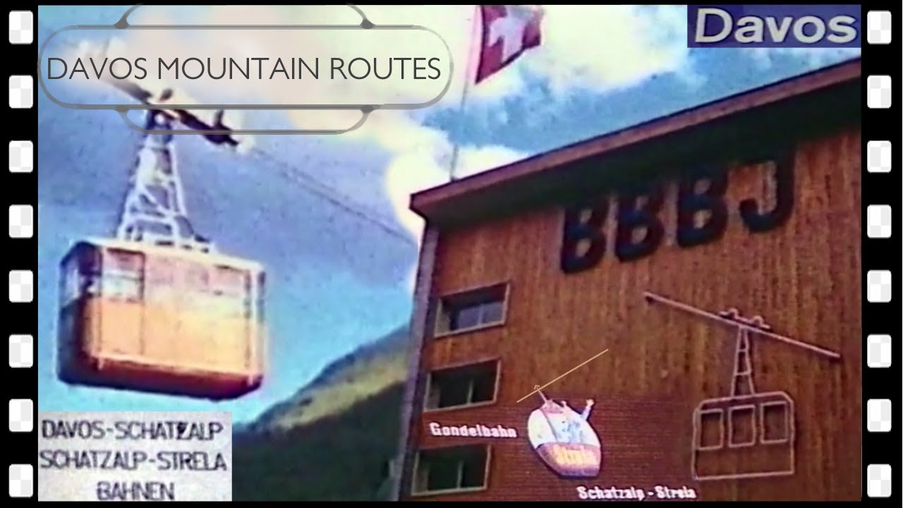 Cable railway & cableway above DAVOS Switzerland DSB BBBJ 1962 - YouTube