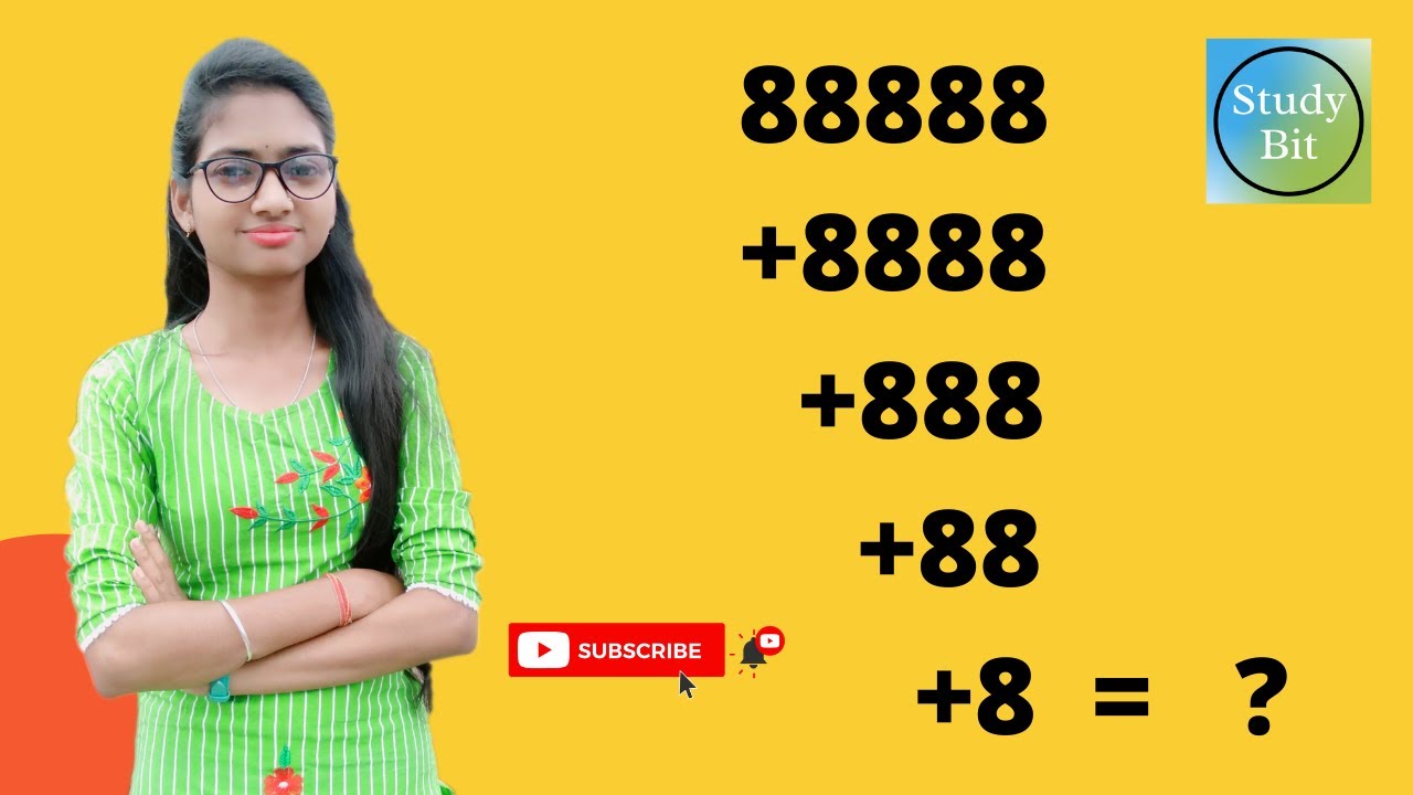 Math tricks ( 88888+8888+888+88+8=?) #shorts - YouTube