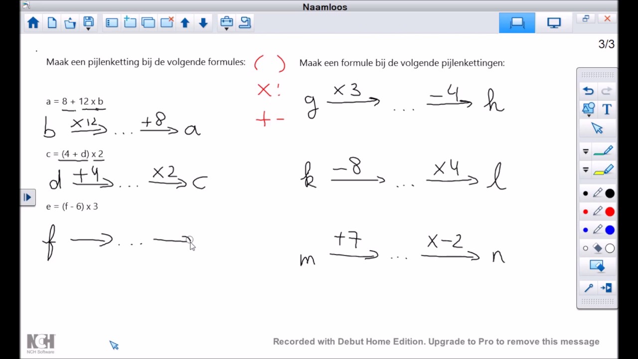 Wiskunde: Pijlenketting bij een formule maken en andersom - YouTube