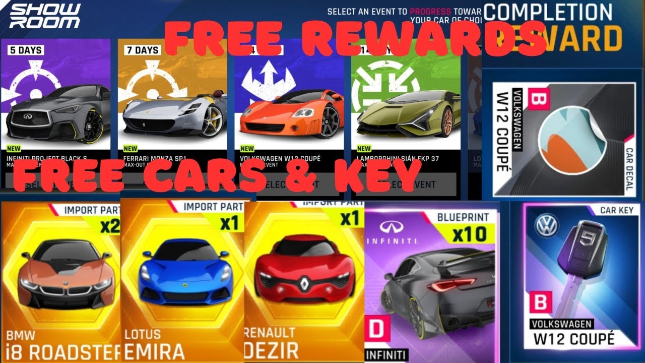 Asphalt 9 | Show Room Event | Free cars | Key 🔑 | All details | Guide ...