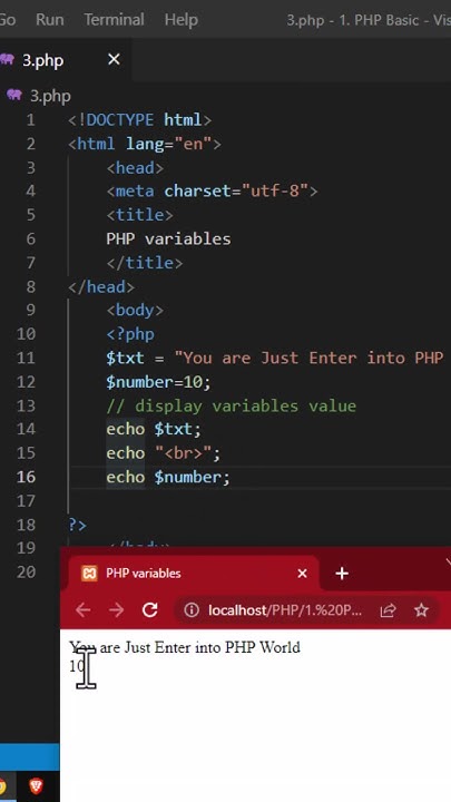 PHP VARIABLE DECLARATION | #shorts #coding #tutorial #php #website #programming - YouTube