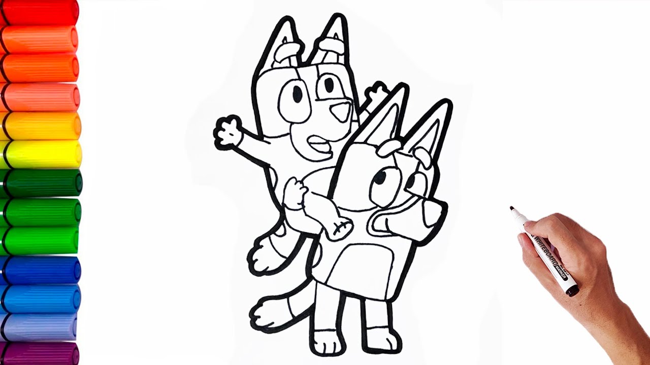 Draw and Color Bluey & Bingo || Learn how to draw Bluey & Bingo - YouTube