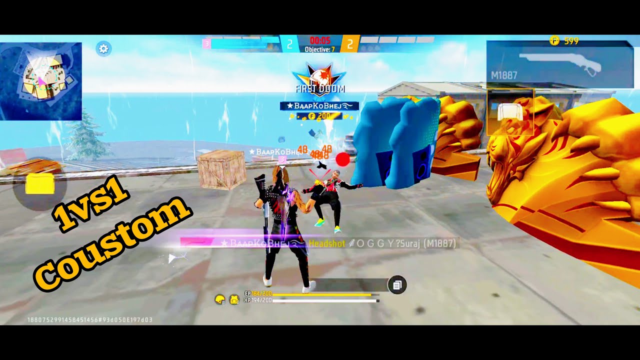 Free Fire Coustom Room Gameplay 👻 Free Fire 1vs1 Coustom challenge 🍷 ...
