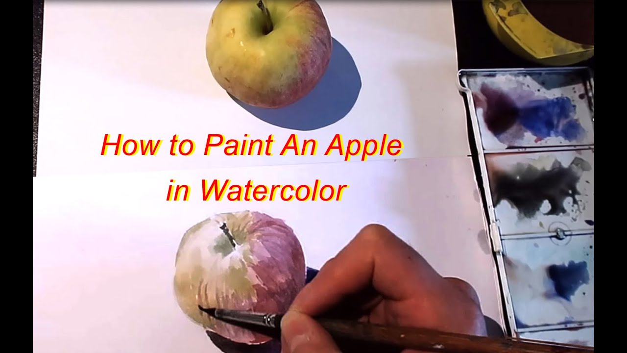 How to Paint An Apple in Watercolor | *25 | space3art4 - YouTube