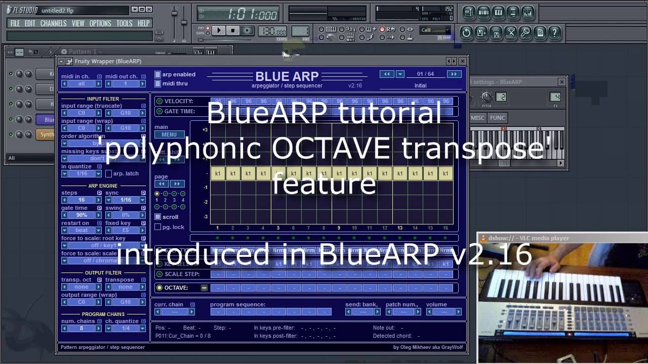 BlueARP demo #9 explained ('polyphonic octave transppose' tutorial ...