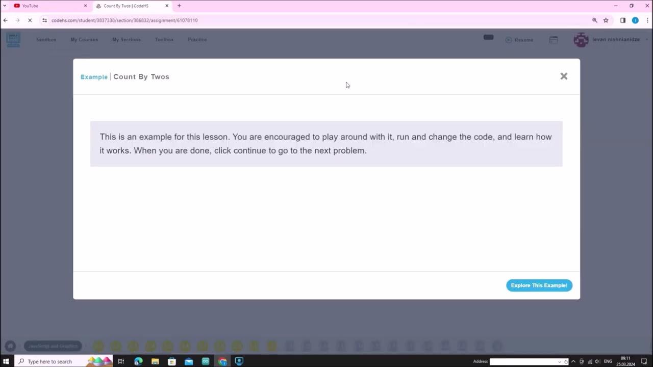codehs.com - JavaScript კურსი, 2.11 -ის სავარჯიშოები. general for loops / ლევან ნიშნიანიძე - YouTube