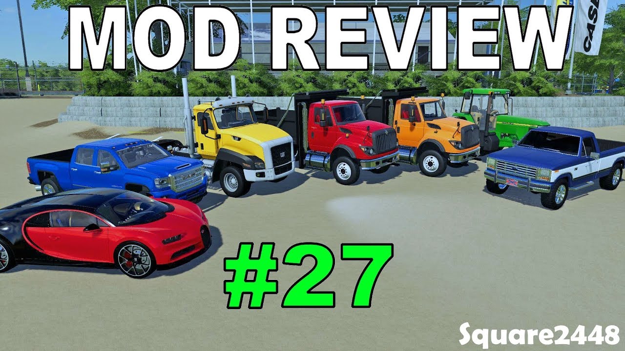 Farming Simulator 19 Mod Review #27 GMC 2500, Bugatti, Dump Trucks, Cat ...