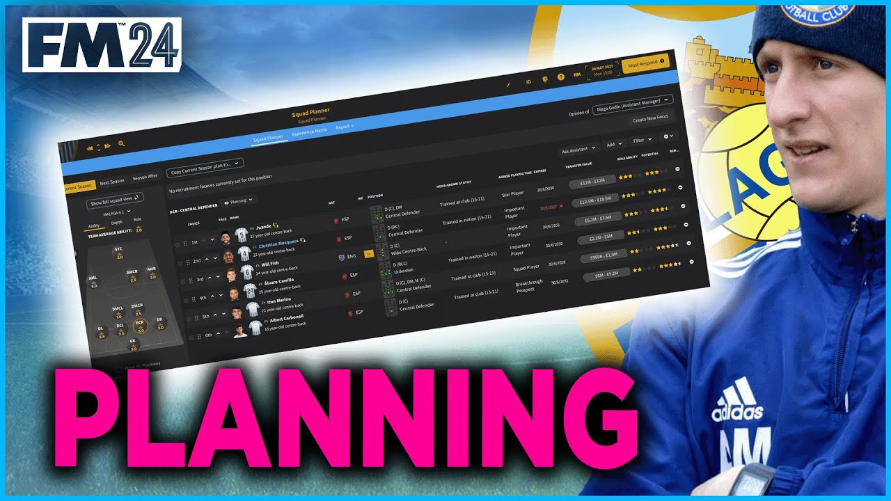 You need to use the SQUAD PLANNER IN FM24 | Malaga #18 - YouTube