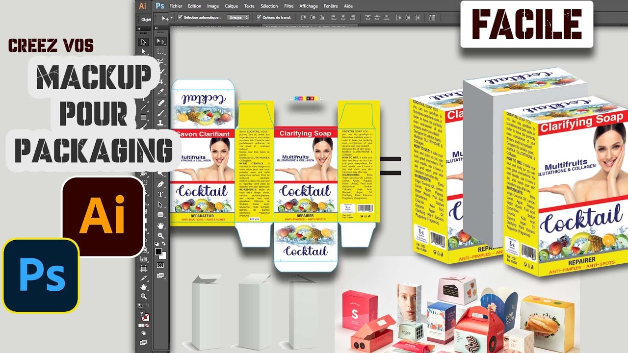 Tutoriel MOCKUP: Créez une maquette d'emballage 3D dans Illustrator ou ...