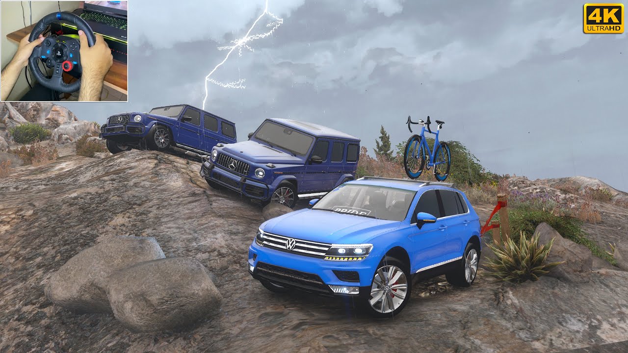 GTA 5 - 2023 Volkswagen Tiguan & Mercedes G63 Convoy in Heavy Rain ...