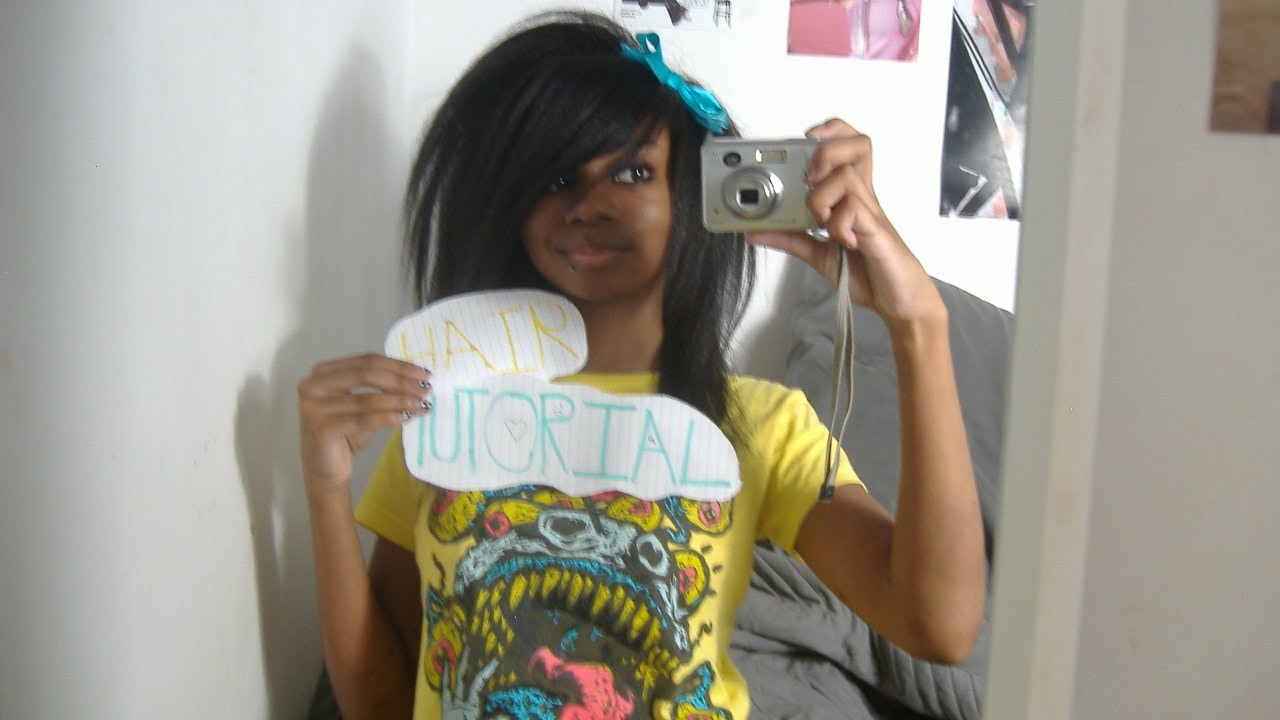 [relaxed] scene/emo hair tutorial - YouTube