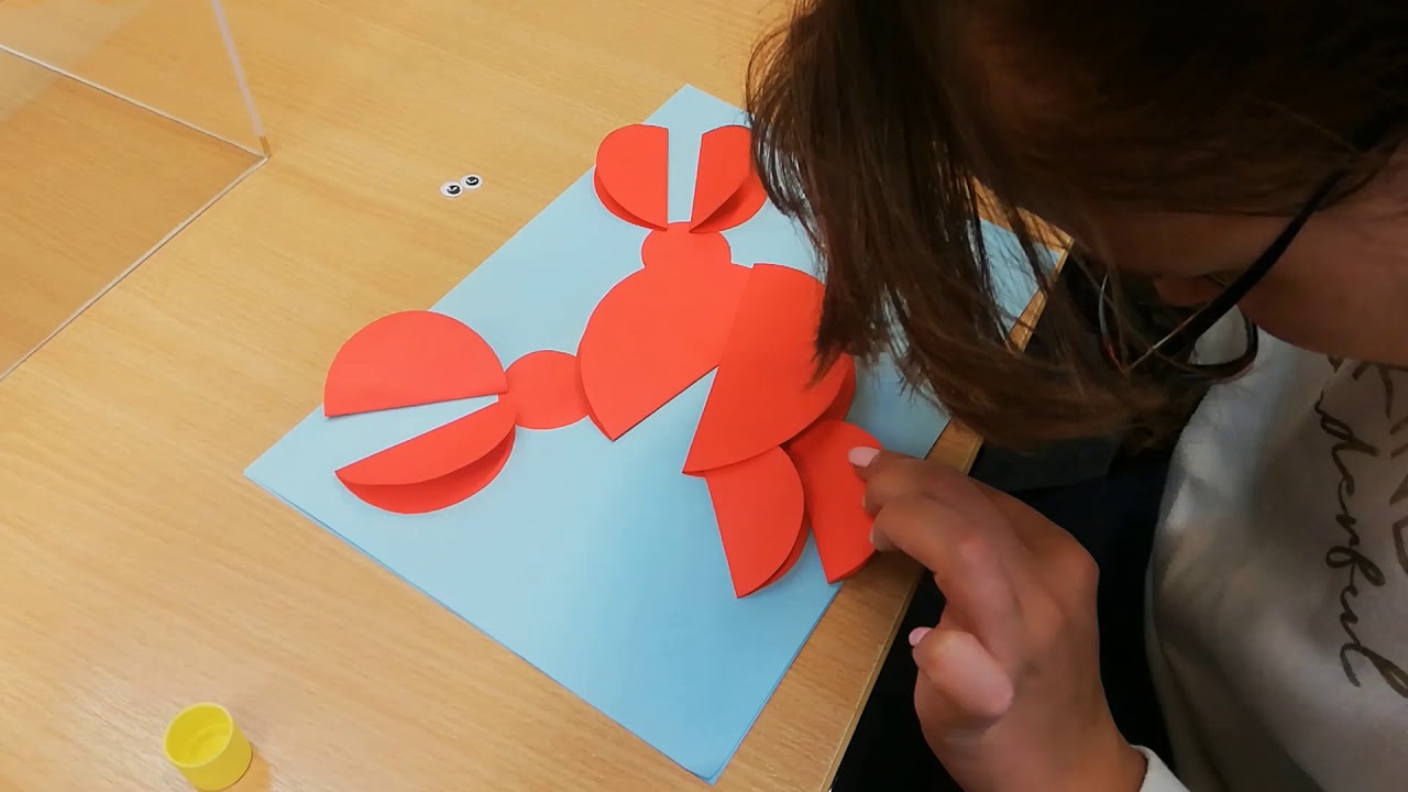 praca plastyczna - krab kiri-origami - YouTube