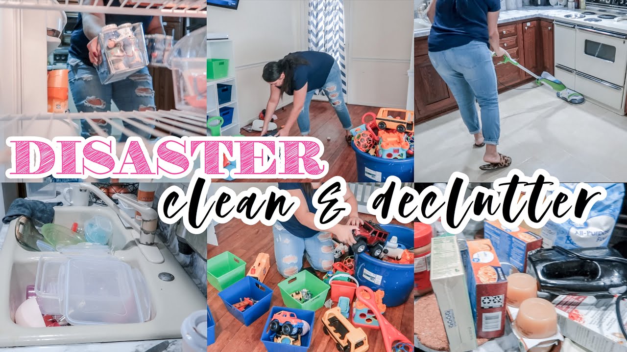 TOTAL DISASTER CLEAN & DECLUTTER | INSANE CLEANING MOTIVATION | REAL ...