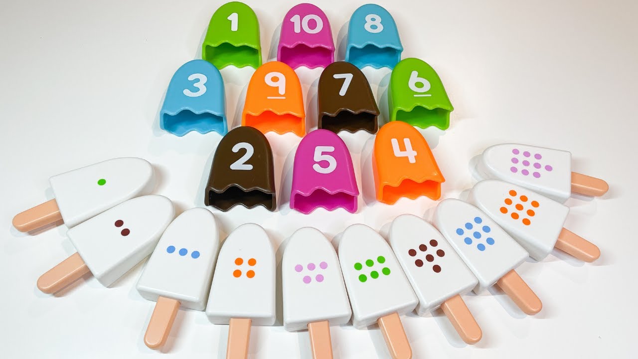 Best Learn Numbers and Colors with Ice Cream Popsicle Toys | Preschool ...