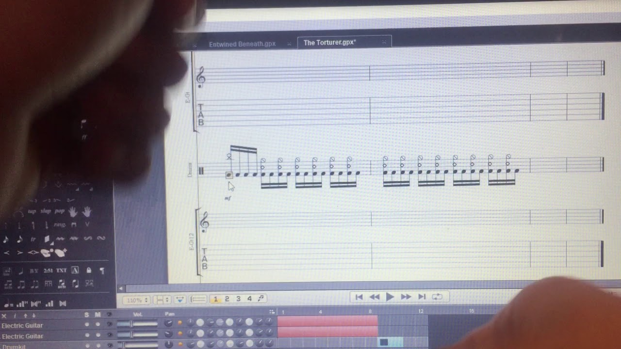 Guitar pro 6 death metal drum tutorial - YouTube