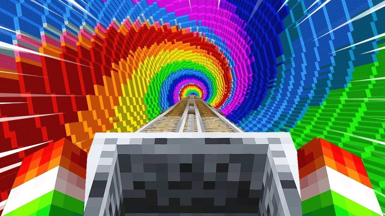 EXTREME MINECRAFT RAINBOW ROLLER COASTER! - YouTube