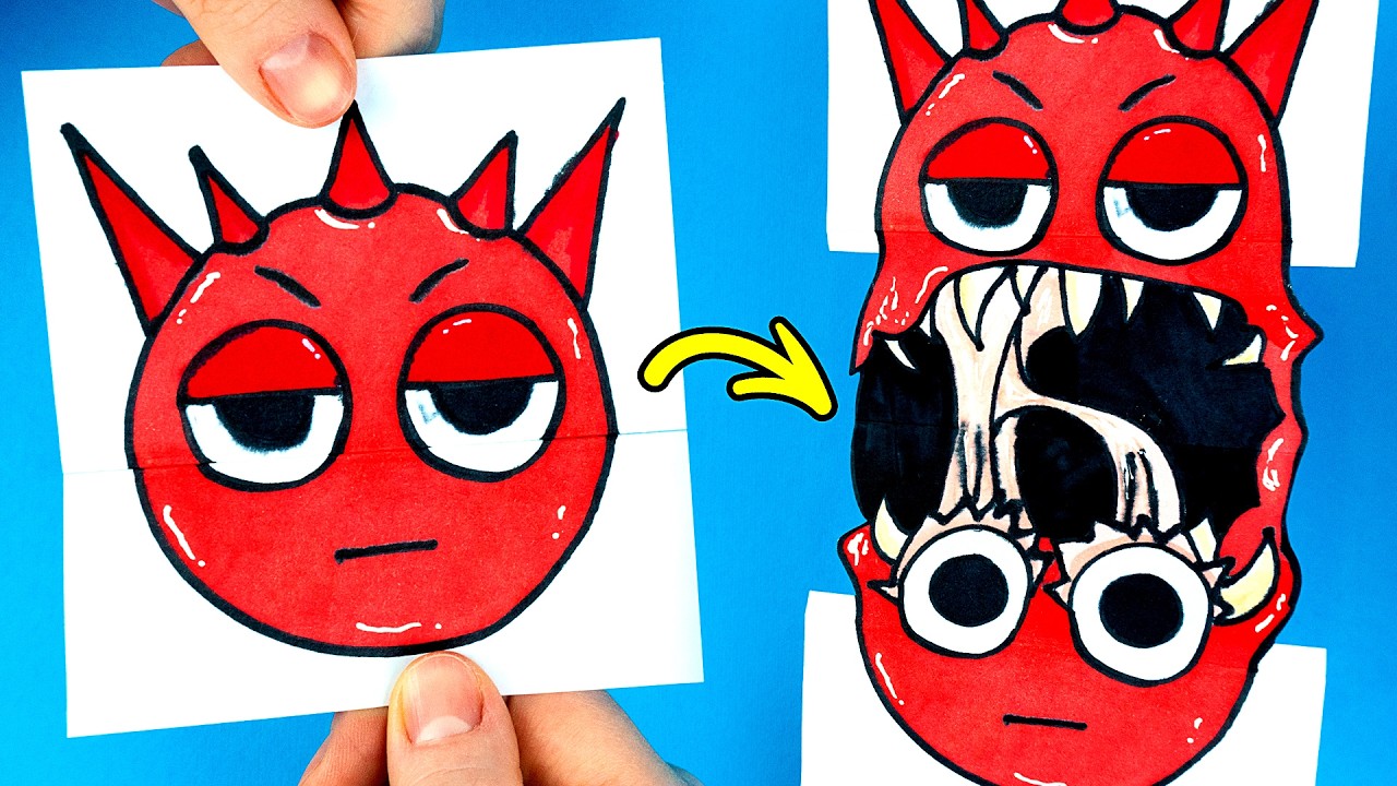 DRAWING & PAPER CRAFT RADDY 🥴 for fans INCREDIBOX SPRUNKI - YouTube