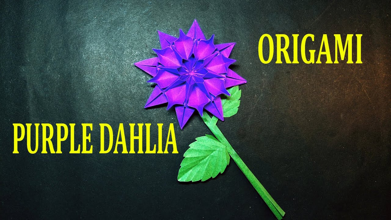 Origami Dahlia | DAHLIA FLOWER | Origami flower tutorial | Paper craft ...
