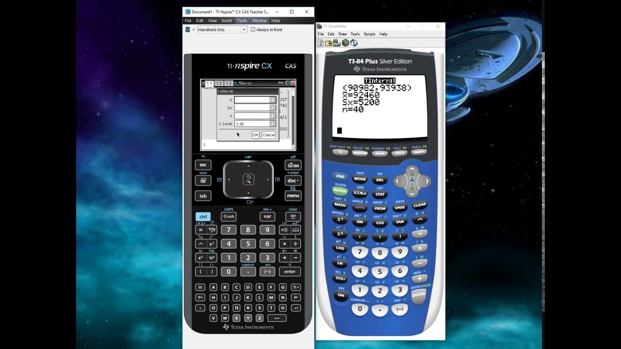 Statistics 4.5.4 TI Calculator T Intervals - YouTube
