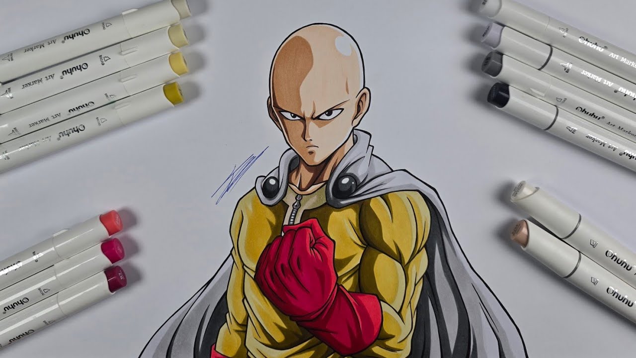How to Draw Saitama (Serious Mode) | Easy Drawing Tutorial - YouTube