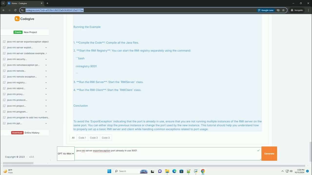 java rmi server exportexception port already in use 9001 - YouTube