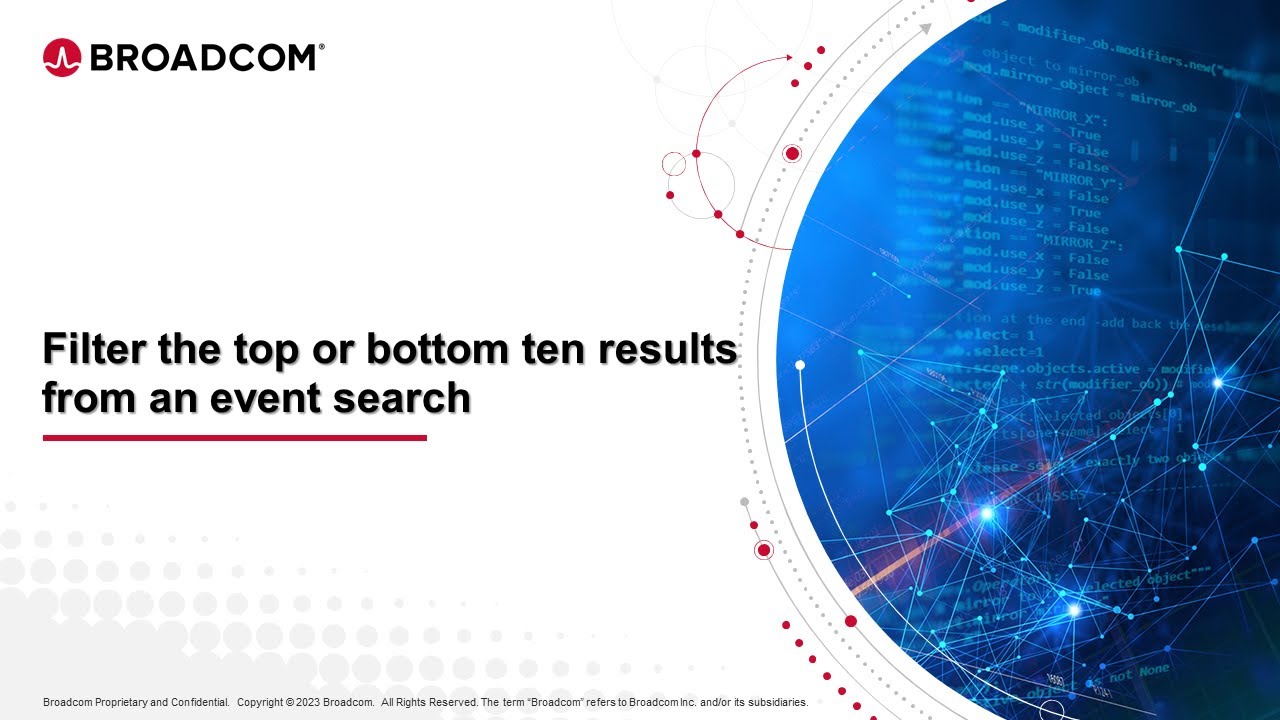 Filter the top or bottom ten results from an event search - YouTube