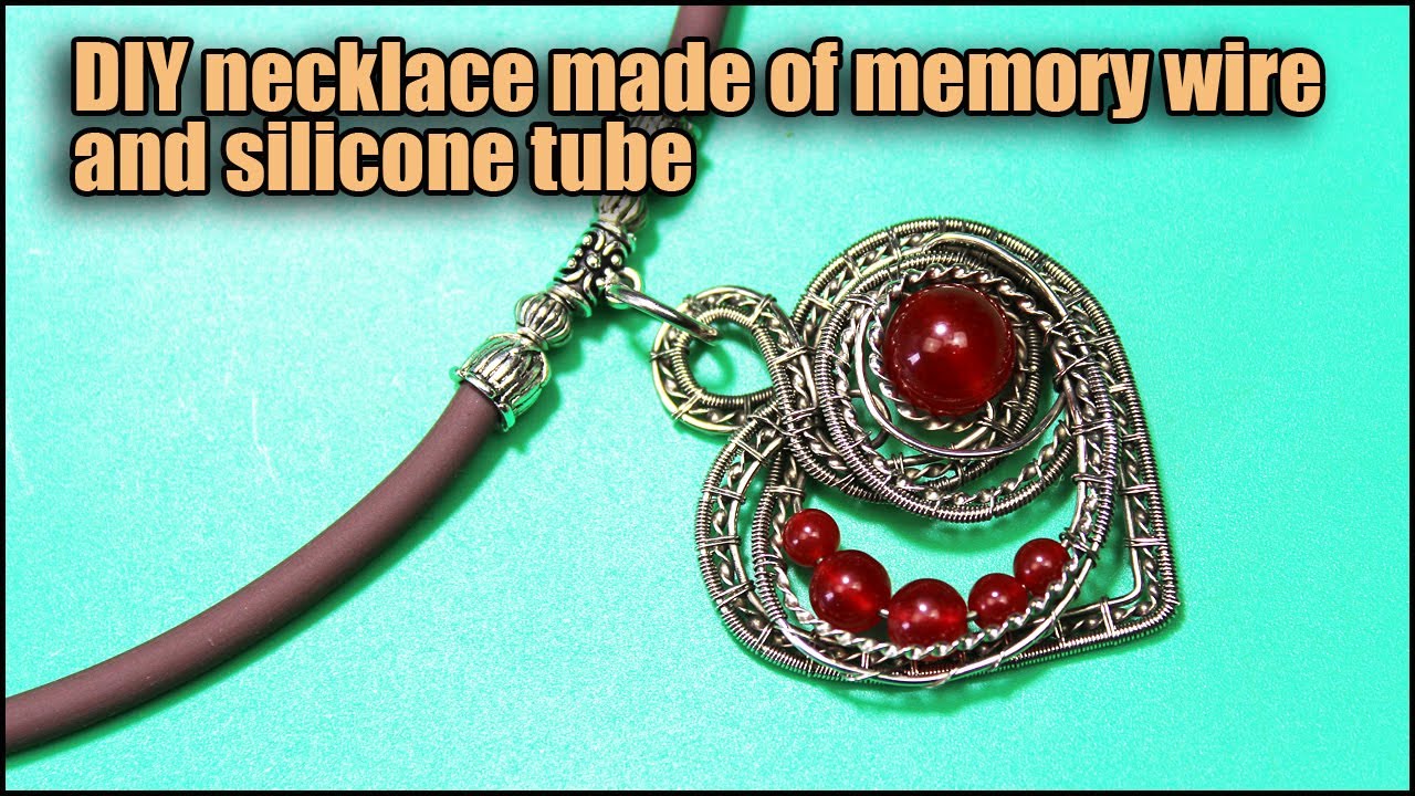 DIY necklace made of memory wire and silicone tube. Handmade wire ...