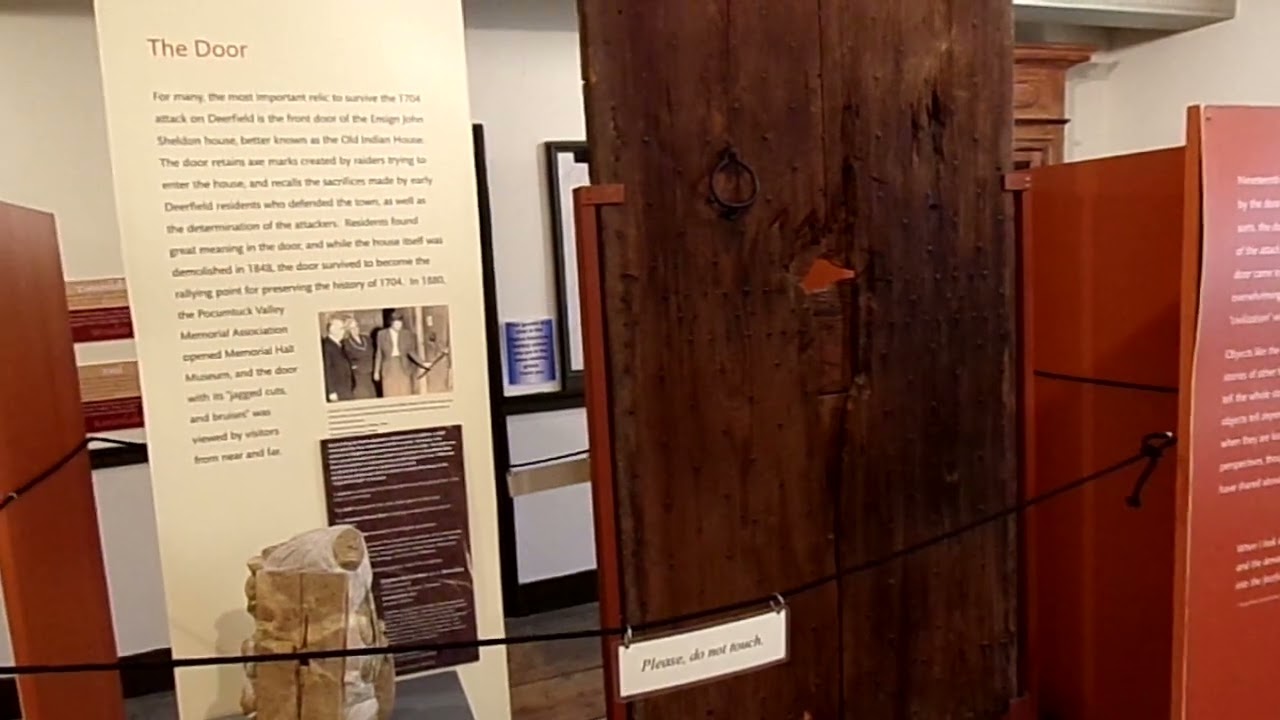 Door marked by Indian tomahawks during 1704 Deerfield massacre - YouTube