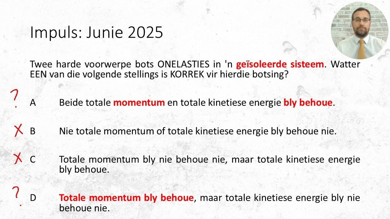 Momentum en impuls 38 - Wat verander met 'n onelastiese botsing? - YouTube