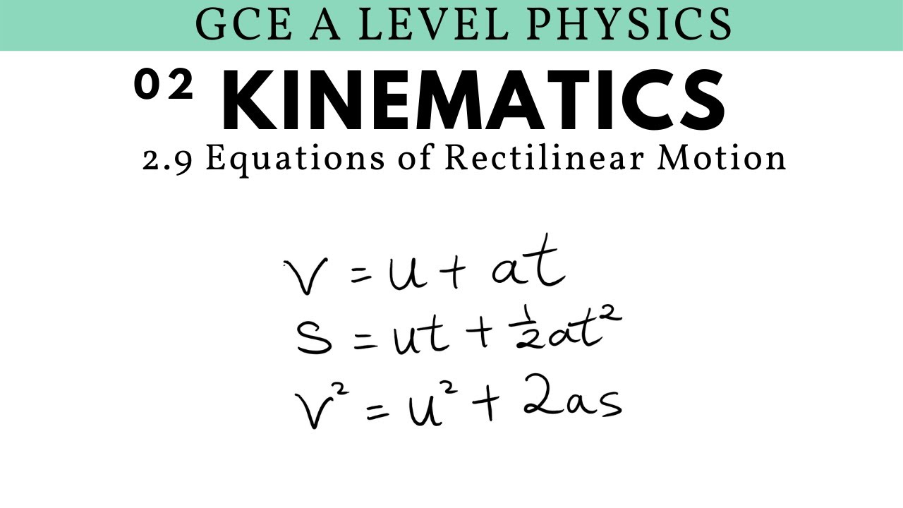 GCE A Level Physics | Equations of Rectilinear Motion (Kinematics ...