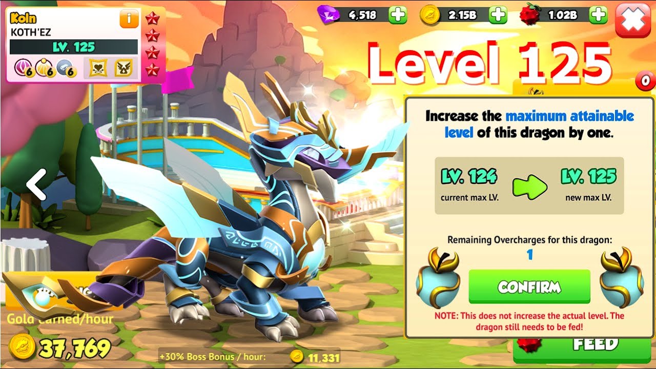 Ancient Max Kothez Dragon 125 level | Use 5th Sacred apple on Kothez ...