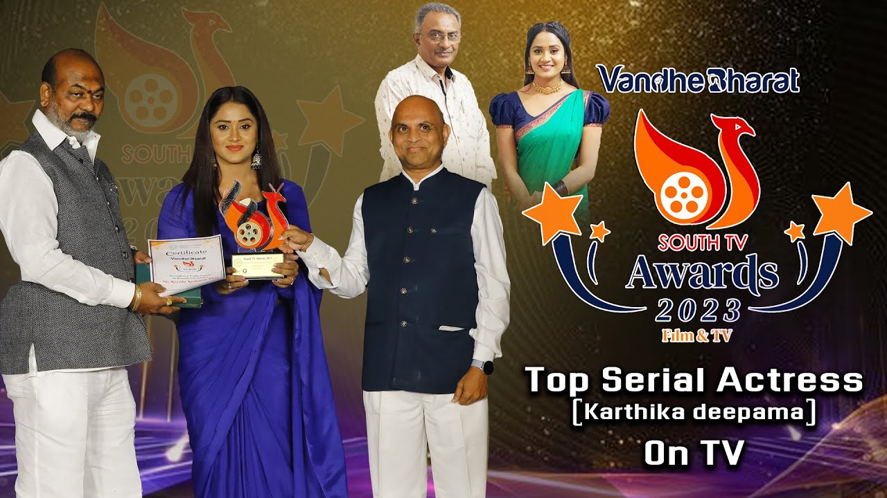 KEERTHI RECEIVED SOUTH TV AWARD BEST HEROINE IN TV | VANDHE BHARAT ...