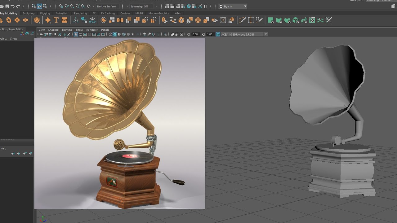 3D Modeling Gramophone Modeling Autodesk Maya 2025 #gramophone 3d # ...