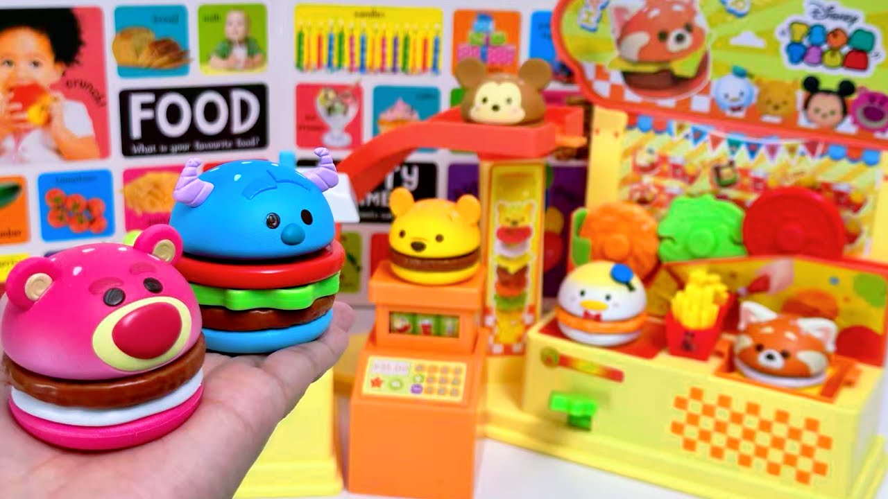 [🍔toy asmr🍔] Disney Burger Shop Toy Playset ASMR Satisfying with ...
