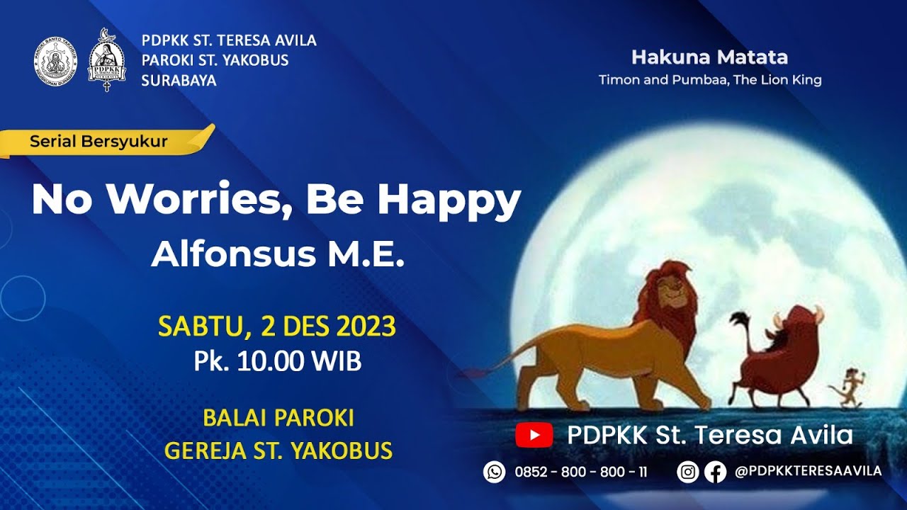 |Serial Bersyukur] No Worries Be Happy - Alfonsus M.E - YouTube