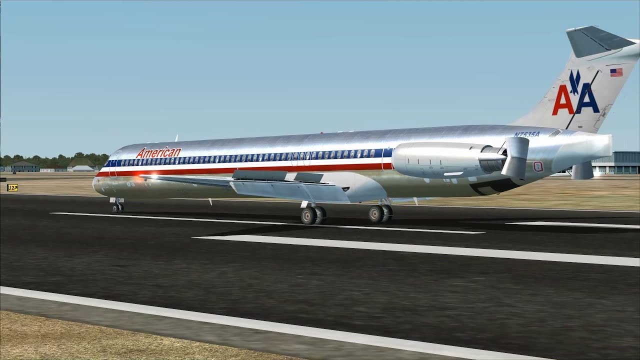 FSX - MD-82 - JT8D-217 - approach & landing - xviews - YouTube