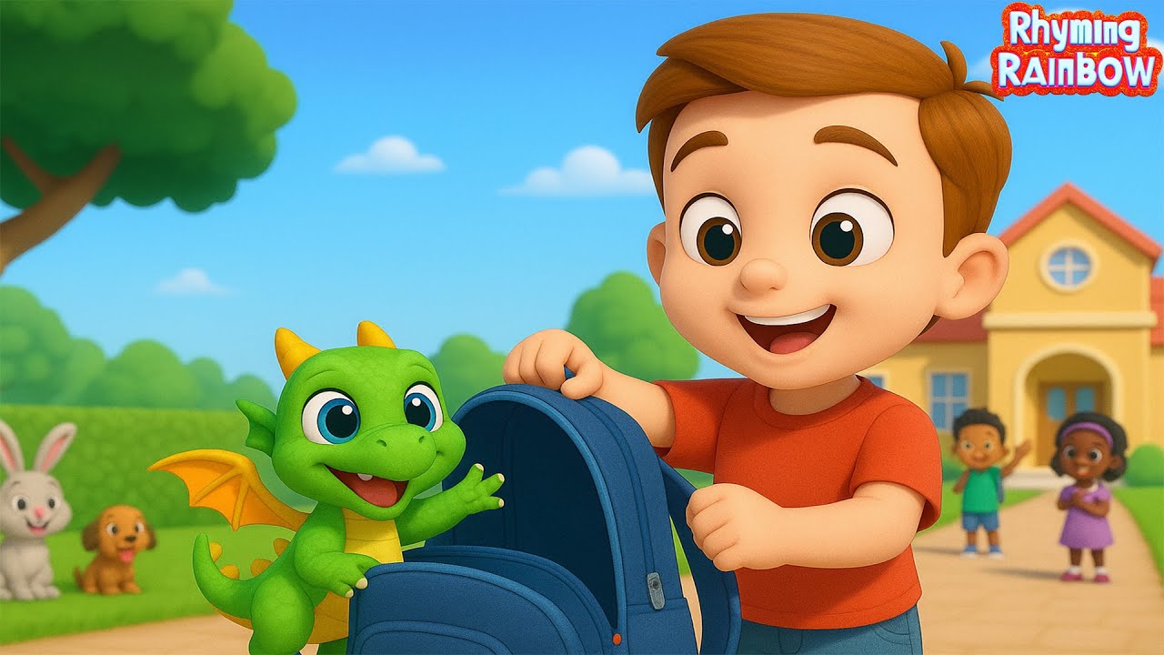 Dragon in My Backpack 🐉| English Rhymes for Kids | Rhyming Rainbow ...