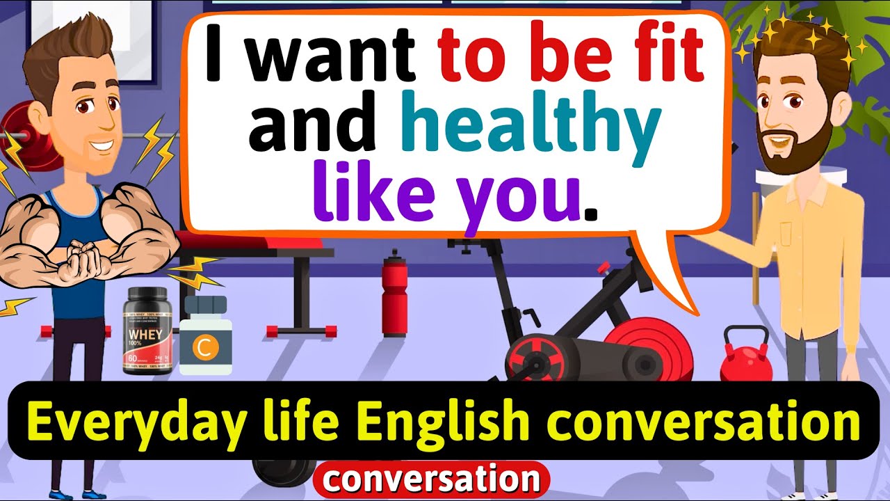 English Conversation Practice (At the gym) Improve English Speaking ...