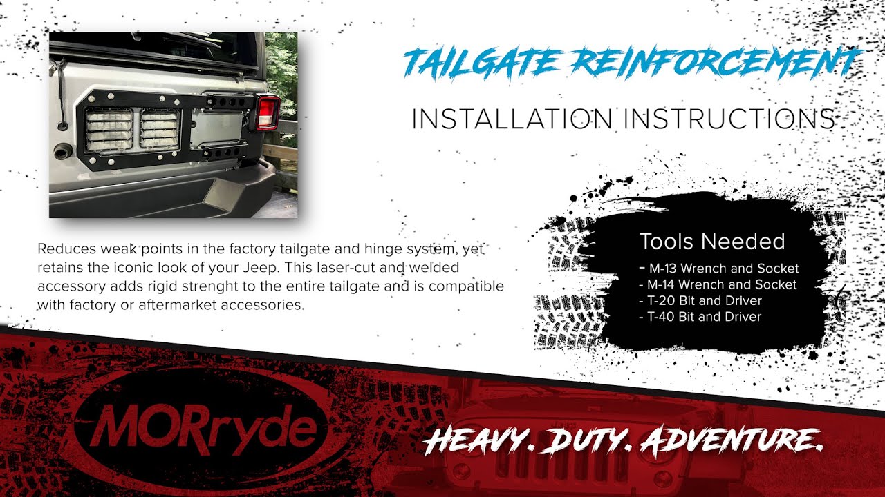 Jeep JL MORryde Tailgate Reinforcement JP54-077 Installation ...