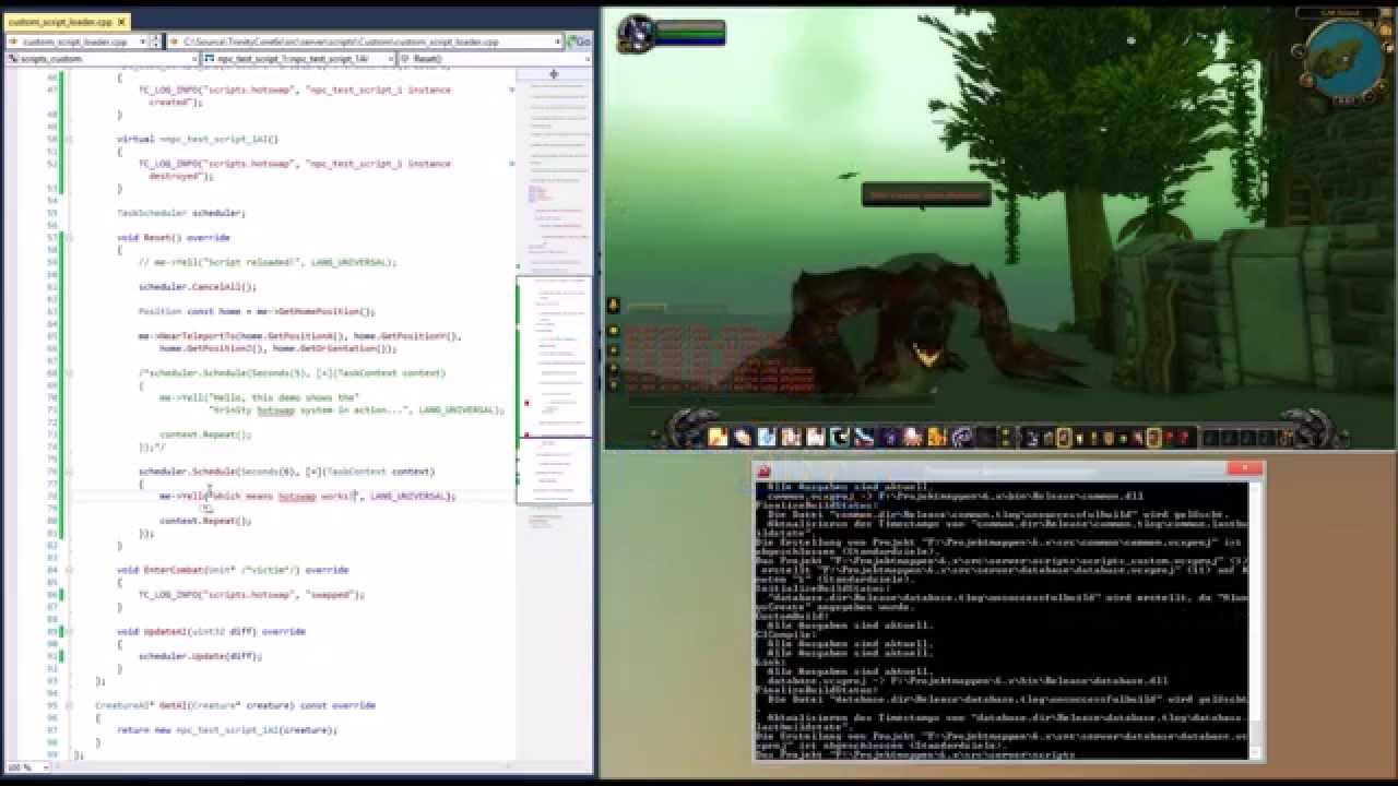 TrinityCore - Dynamic script hotswapping - YouTube