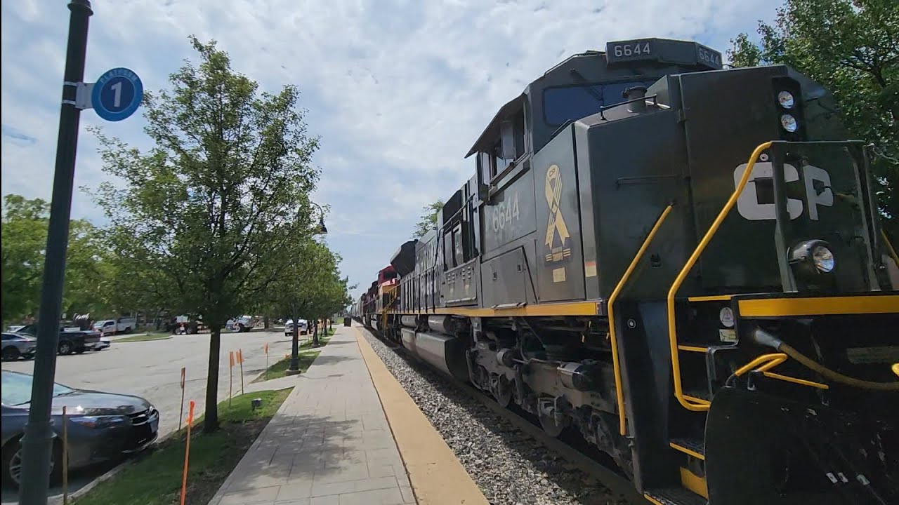 KCS 4549 Low Ditchlight AC44 Leads 247 With a considerably Large Consist and CP 6644 Veterens ...