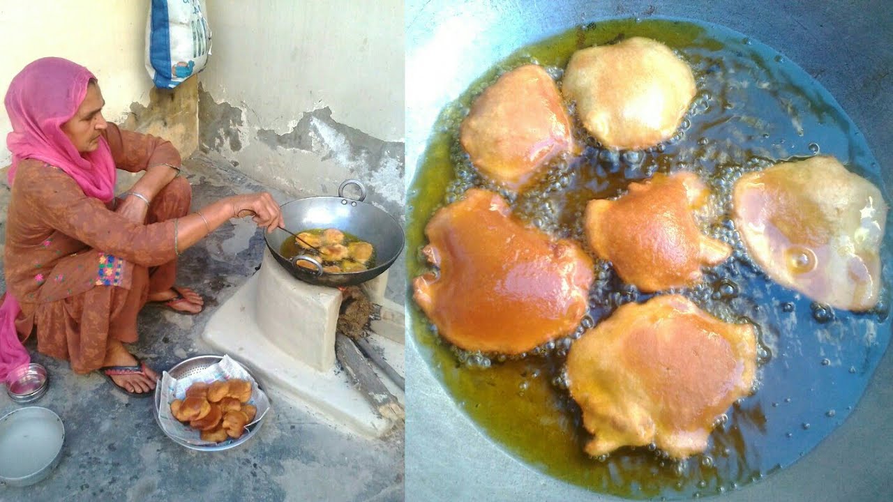 Gulgale recipe|| Gulgule recipe|| Sweet pua by Punjabi Village Woman💜 ...