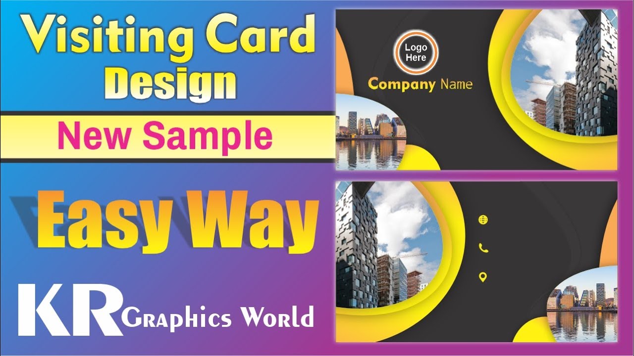 business card design 2024 for beginners #4 | Tutorial 2024 | kr graphics world - YouTube