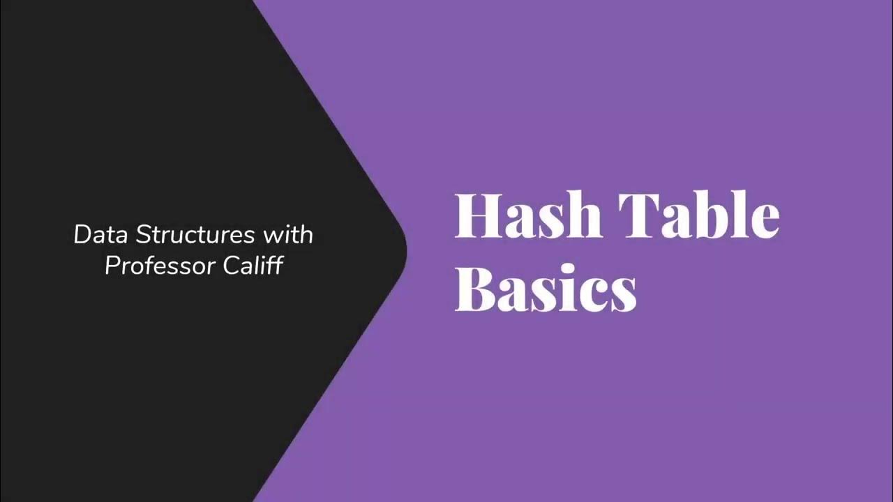 Hash Table Basics - YouTube