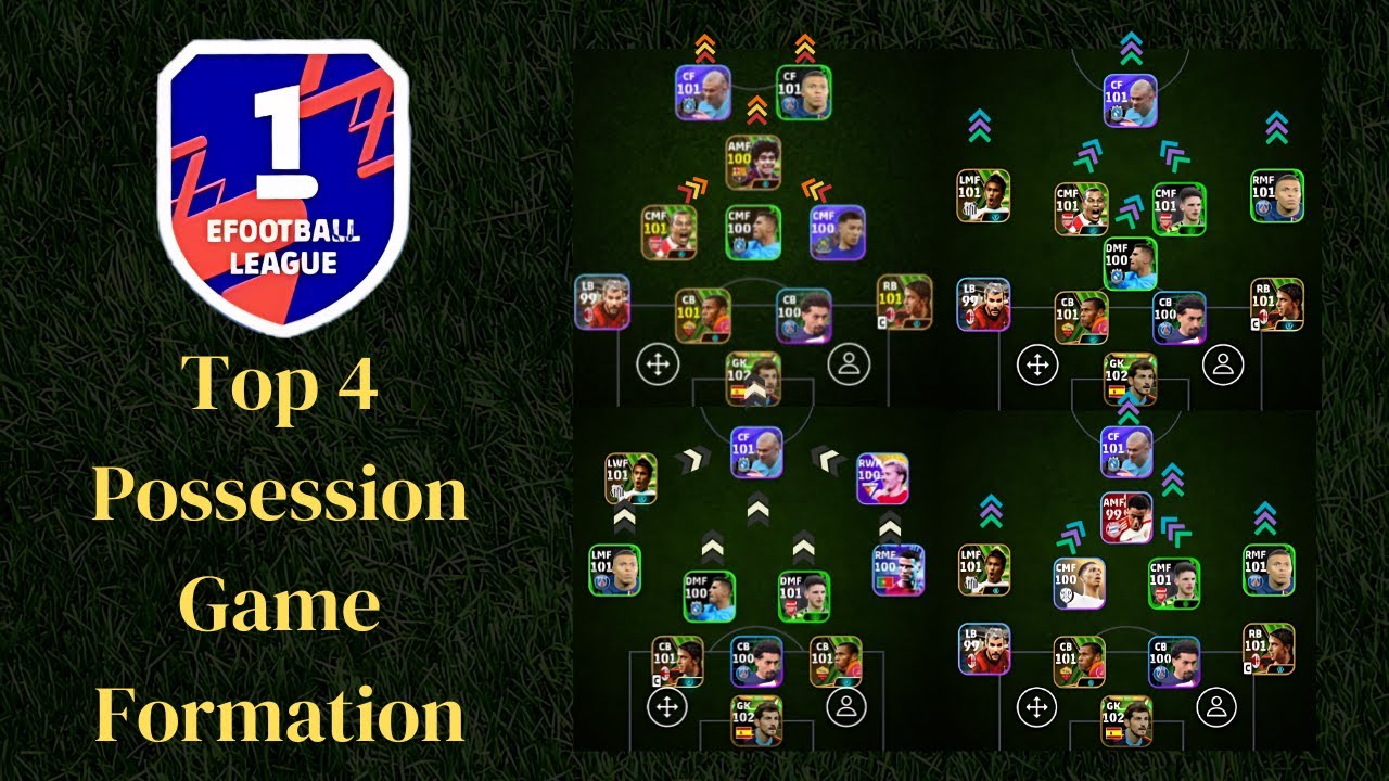 Top 4 Possession Game Formation in PES| Formation Update | New ...