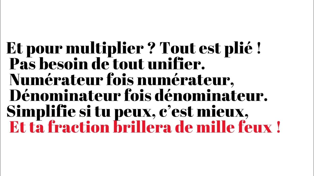 Additionner, soustraire ou multiplier avec des fractions - YouTube